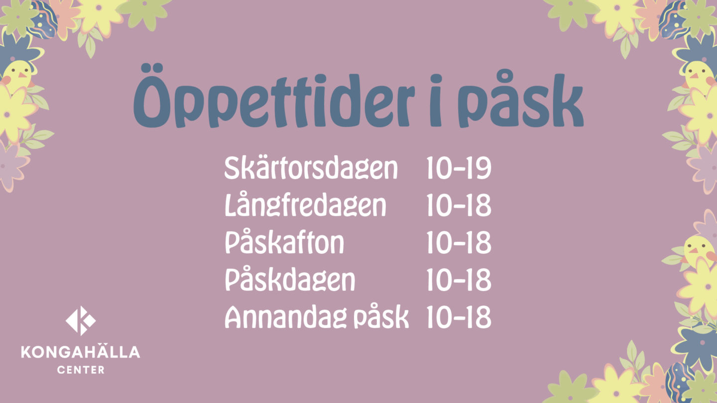 Öppettider påsk | Kongahälla Center